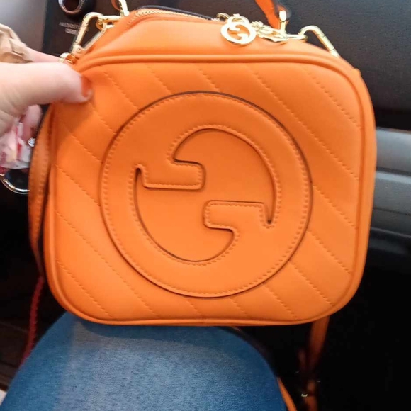 Gucci | Bags | Gucci Orange Crossbody Bag With Textured Leather And ...